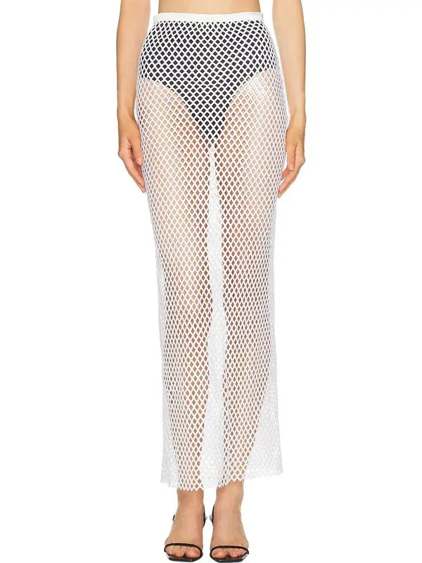 SEV Sequin Mesh Skirt - Ivory