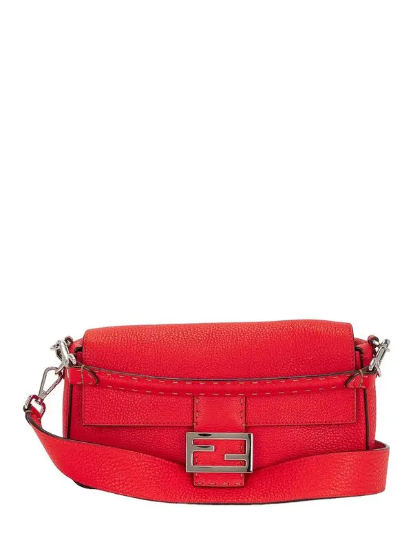 Fendi Selleria Baguette Shoulder Bag - Red