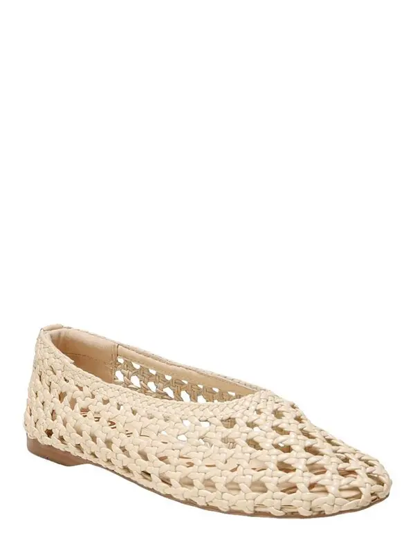 Sam Edelman Shira Woven Leather Ballet Flats - Ivory