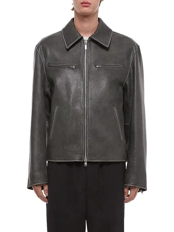 Helmut Lang Distressed Leather Jacket - Segano