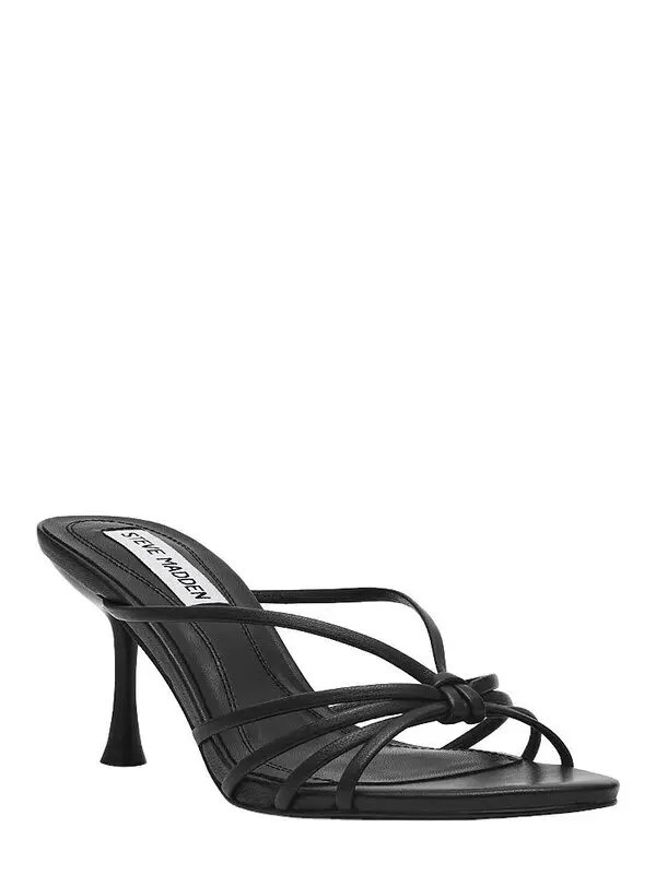 Steve Madden Edna Leather Sandals - Black Leather