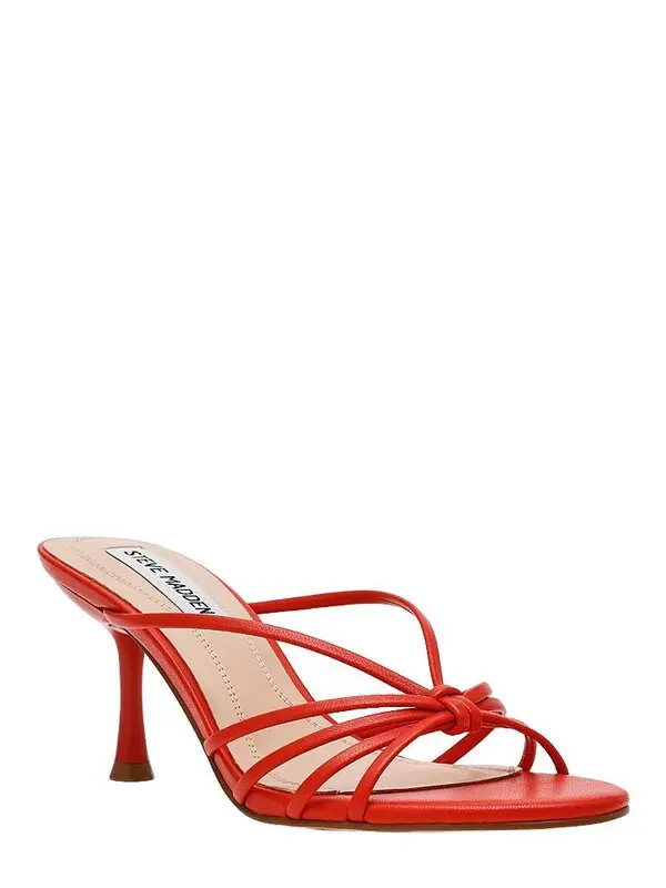 Steve Madden Edna Leather Sandals - Red Leather