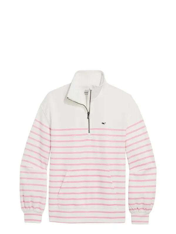 Vineyard Vines Quarter Zip Striped Sweatshirt - Stripe Bahama Breeze