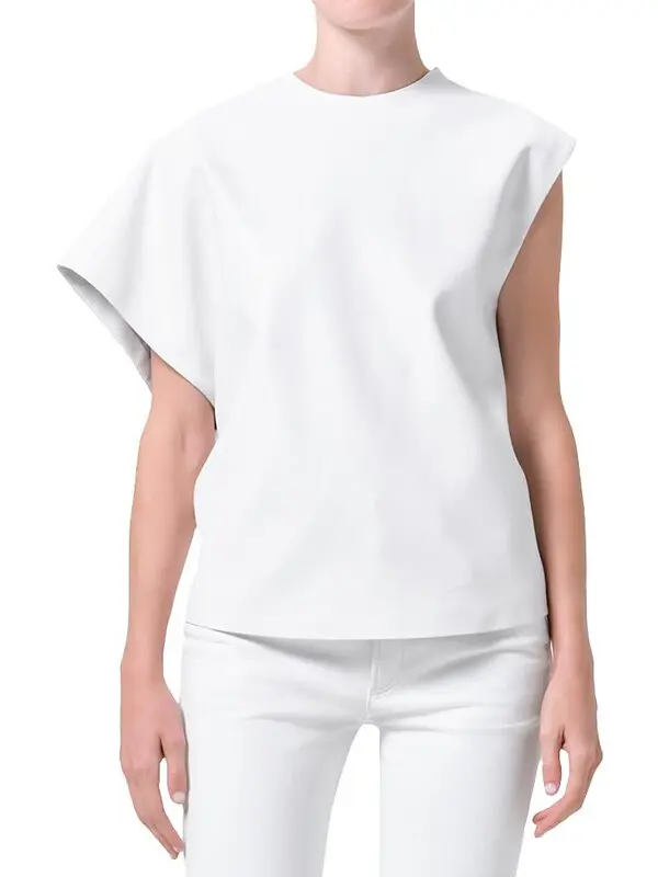 AGOLDE Corrine Faux Leather Tee - Collagen