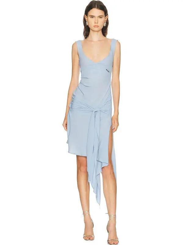 Attico Draped Mini Dress - Baby Blue