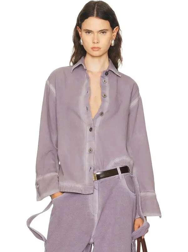 Attico Bomber Shirt Jacket - Mauve Fade