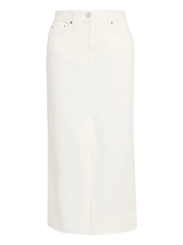 Loulou De Saison Rona Denim Midi Skirt - Ivory