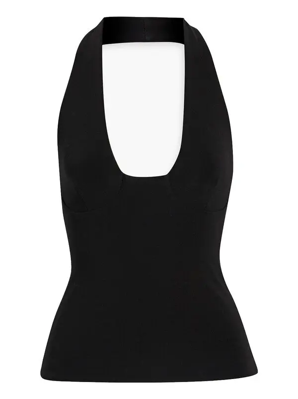 ESSE STUDIOS Stretch-jersey Halterneck Top - Black