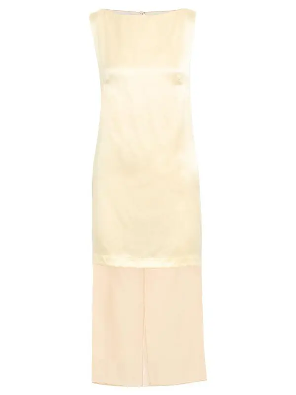 ESSE STUDIOS Rio Draped Silksatin And Organza Midi Dress - Pastel Yellow