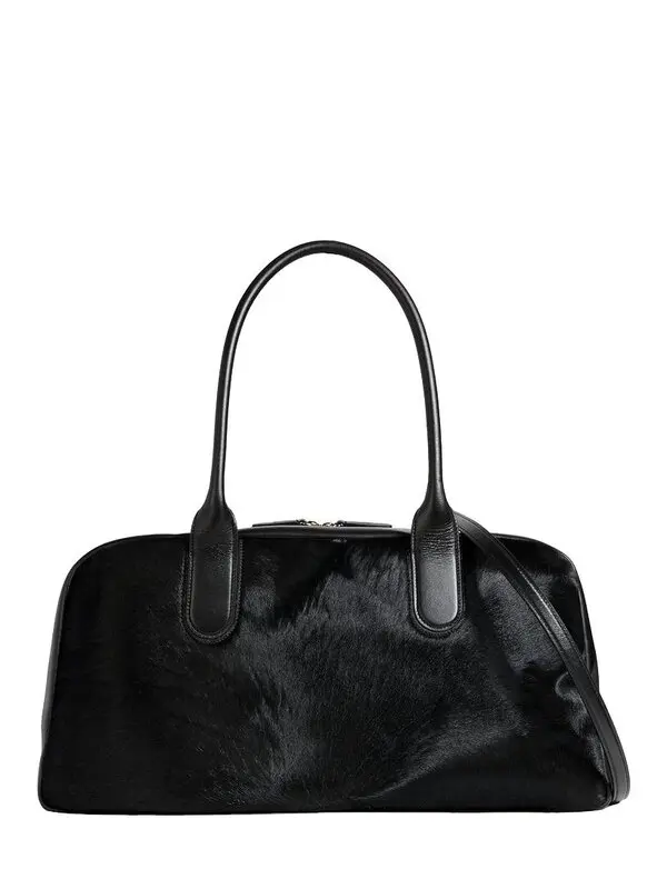 Loulou De Saison Aida Calf Hair And Leather Tote - Black