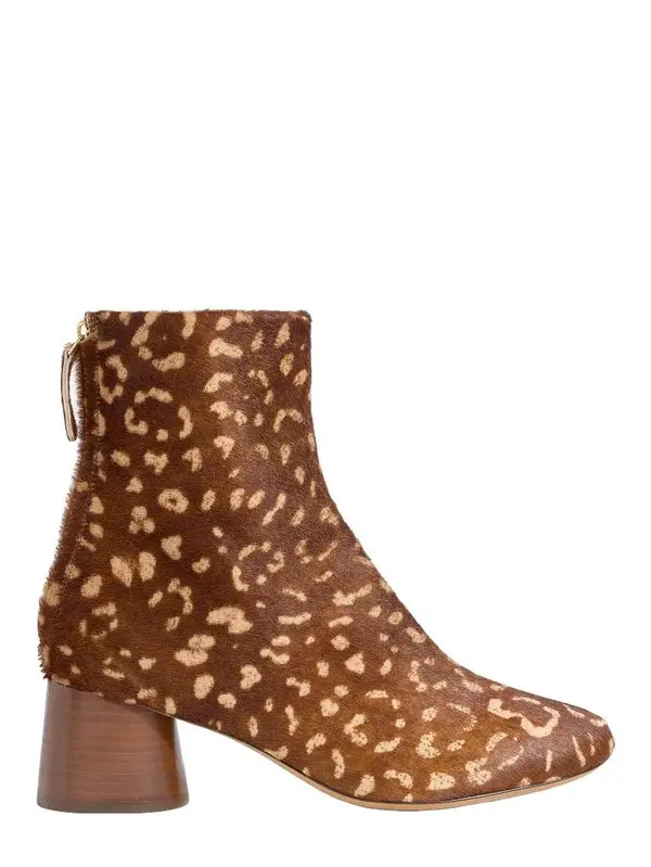 MANSUR GAVRIEL Printed Calf Hair Ankle Boots - Tan