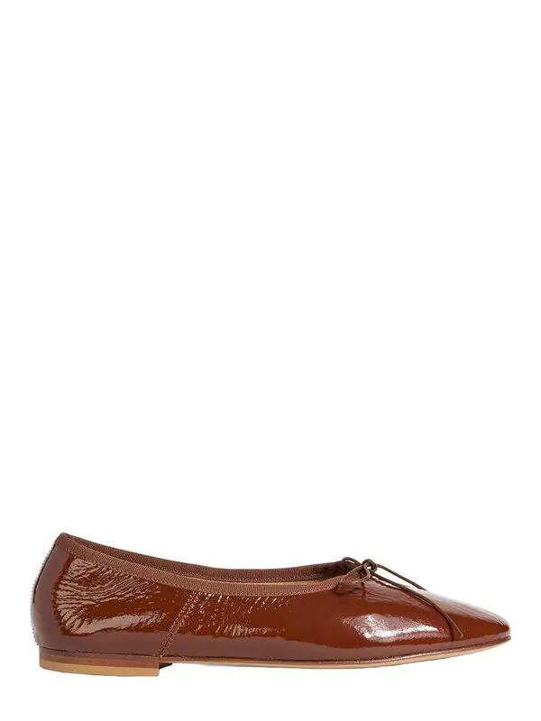 MANSUR GAVRIEL Patent-leather Ballet Flats - Brown