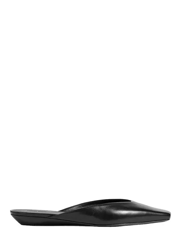 Loulou De Saison Liz Leather Slippers - Black