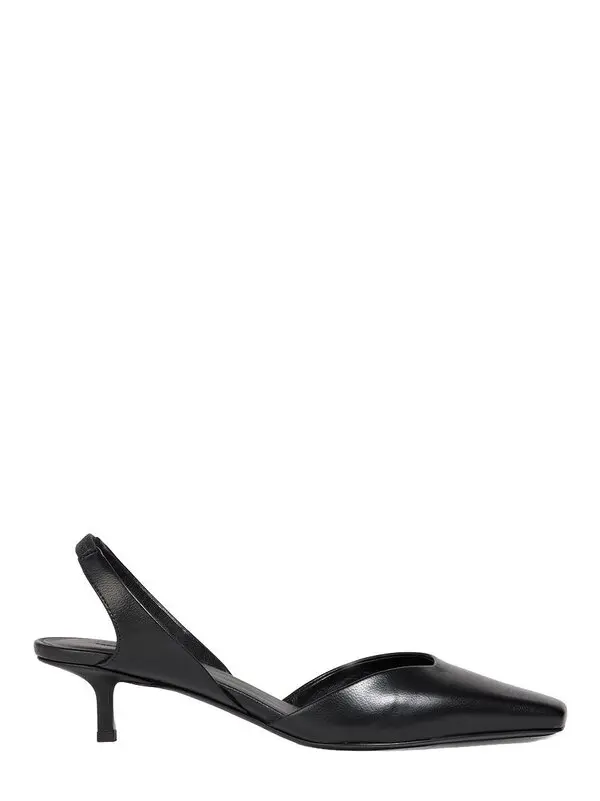 Loulou De Saison Akila Leather Slingback Pumps - Black