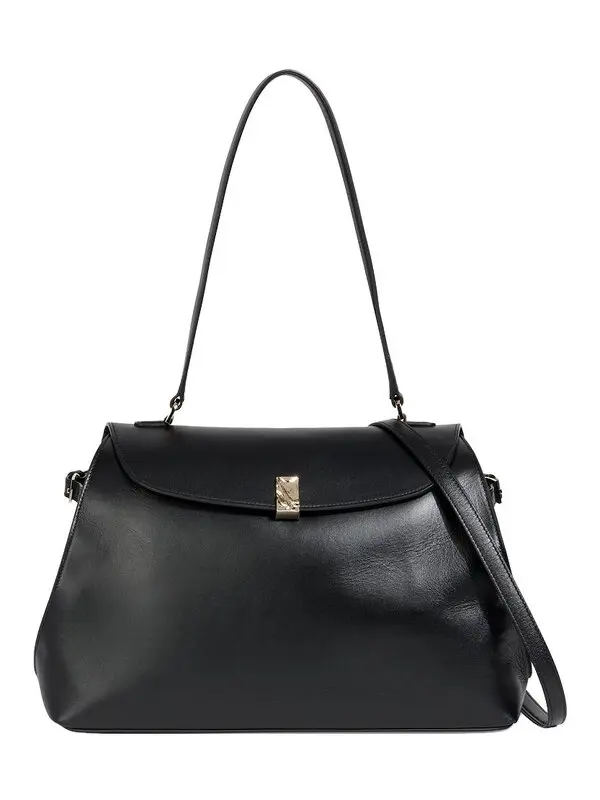 Loulou De Saison Zion Leather Shoulder Bag - Black