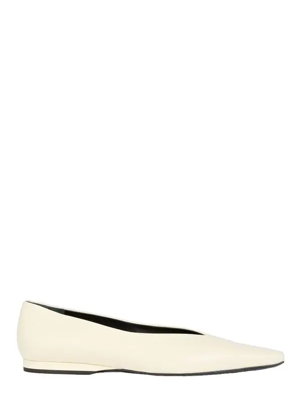 Loulou De Saison Barsi Leather Point-toe Flats - Cream