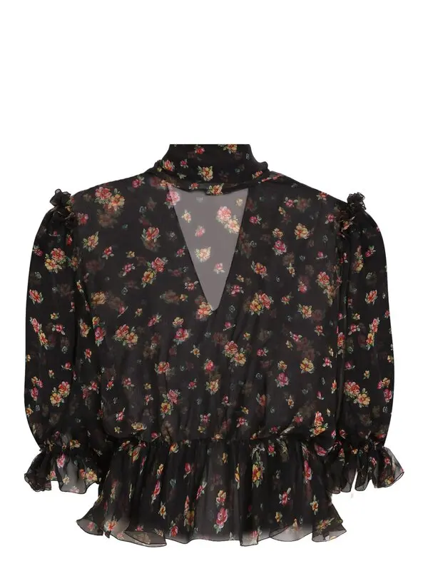 Dolce & Gabbana Floral-print Chiffon Top - Multicolor
