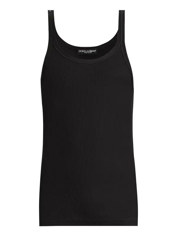 Dolce & Gabbana Ribbed Cotton Tank Top - Brown