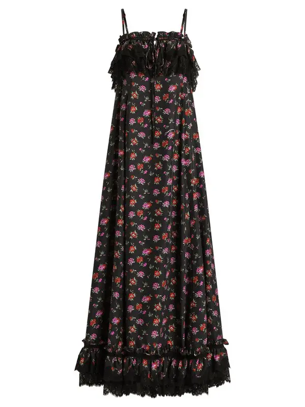 Dolce & Gabbana Floral-print Habotai Long Dress - Multicolor