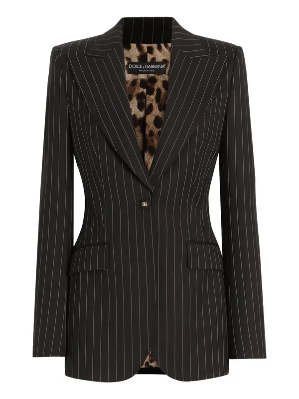 Dolce & Gabbana Single-breasted Pinstripe Wool Jacket - Multicolor