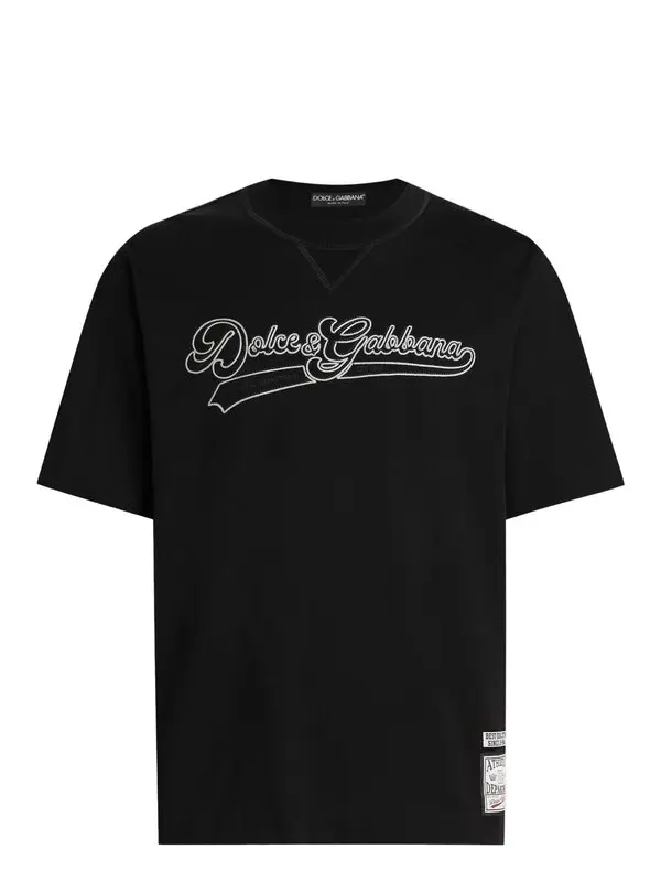 Dolce & Gabbana Cotton T-shirt With Embroidery - Black