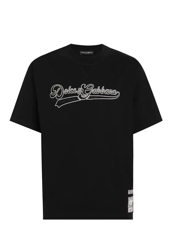 Dolce & Gabbana Cotton T-shirt With Embroidery - Black