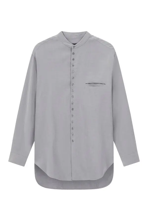 Giorgio Armani Asv Washed-silk Shirt - Grey
