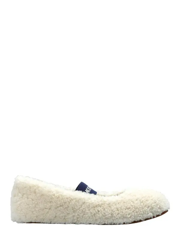Moon Boot Mb Shearling Ballerina Shoes - Cream
