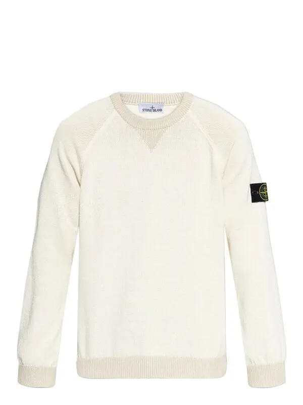 Stone Island Crew Neck Knit Sweater - Cream