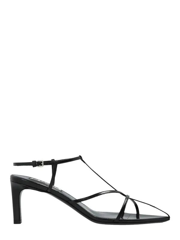 JIL SANDER Leather Heeled Sandals - Black