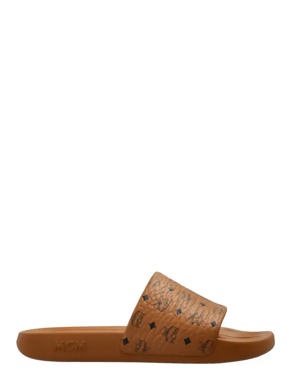 Mcm Monogram Slides - Brown
