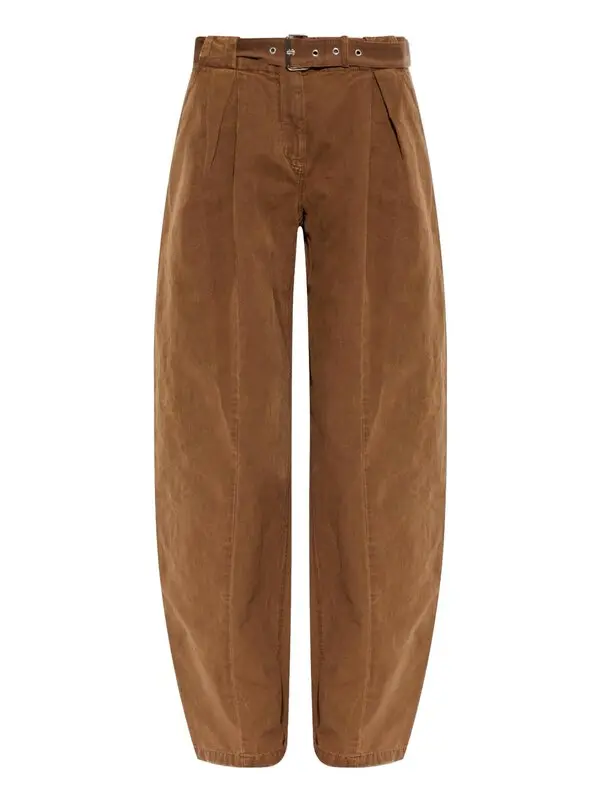 Blumarine Loose-fit Trousers With Belt - Brown