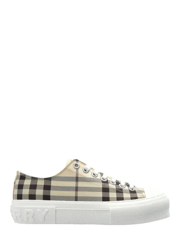 Burberry Checkered Pattern Low-top Sneakers - Beige