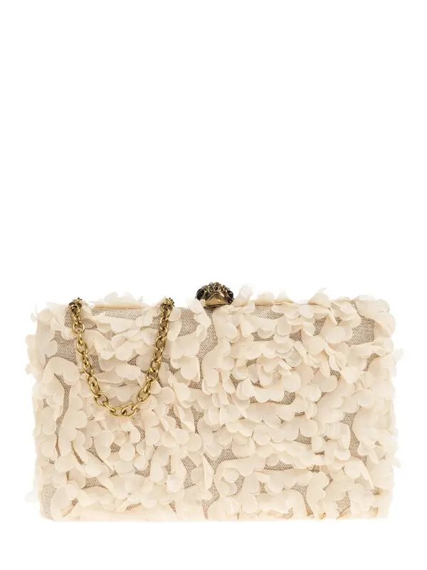 Kurt Geiger Crystal Kensington Clutch - Cream