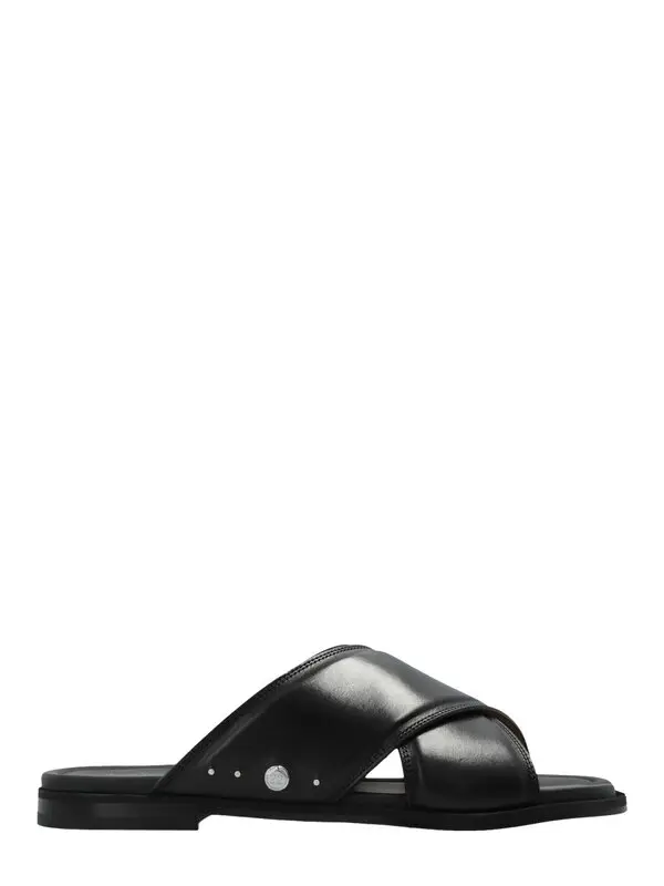 MAISON MARGIELA Leather Tabi Slides - Black