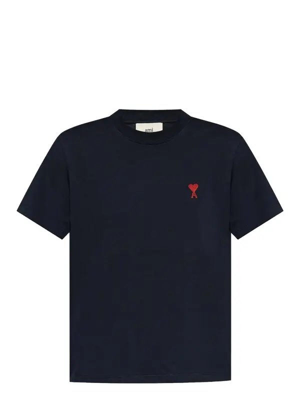 Ami T-shirt With Logo - Navy Blue