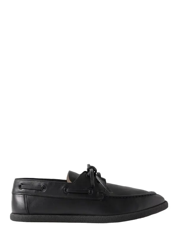 THE ROW Novus Sailor Leather Loafers - Black