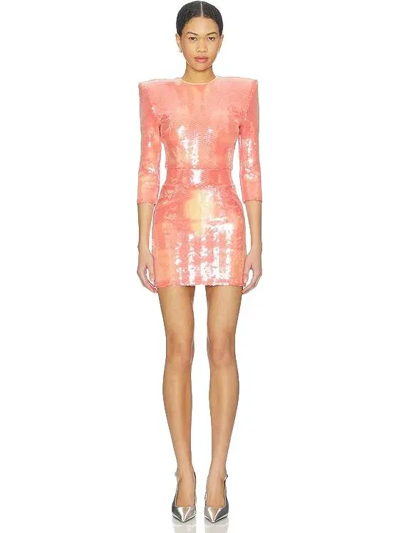 ZHIVAGO Heated Activated Video Wars Mini Dress - Orange & Neon