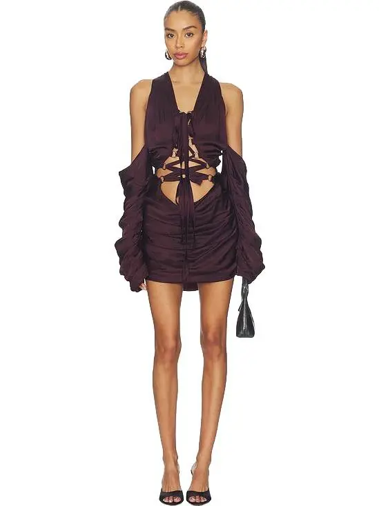 AMOR MIA No Strings Attached Mini Dress - Plum