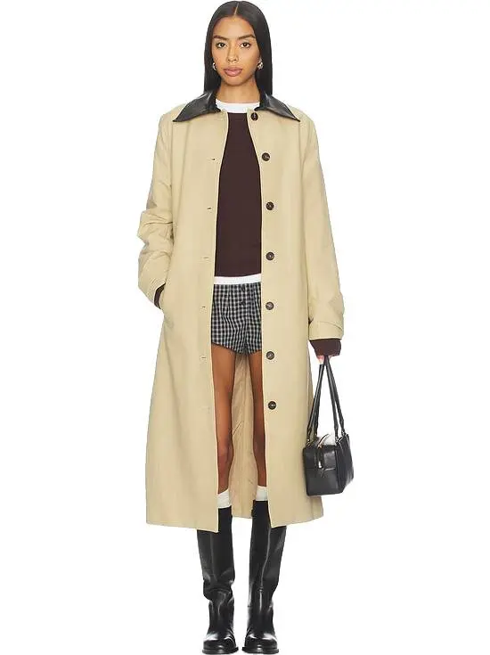 Rue Sophie Vinni Mid-length Cotton Coat - Khaki