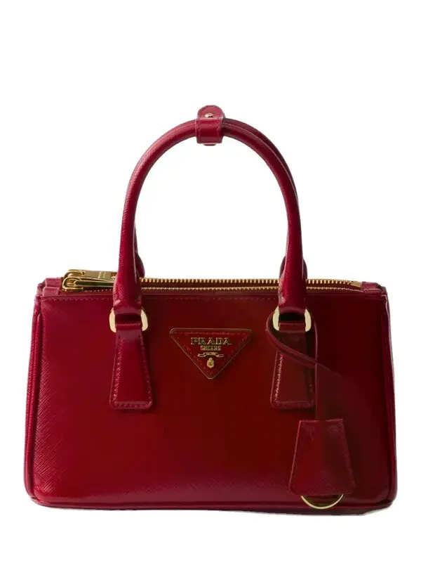 Prada Mini Galleria Saffiano Leather Tote Bag - Red