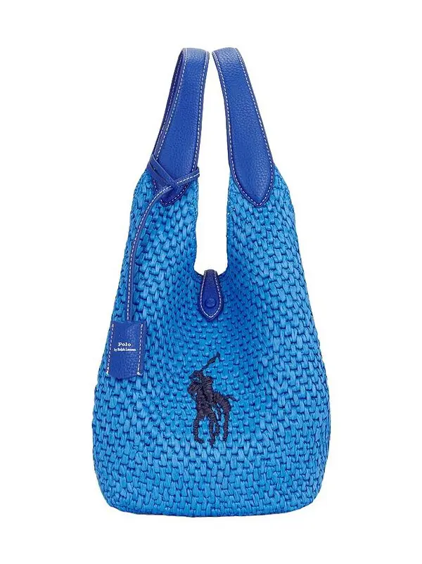 Polo Ralph Lauren Viscose Raffia Medium Tote - Jellyfish