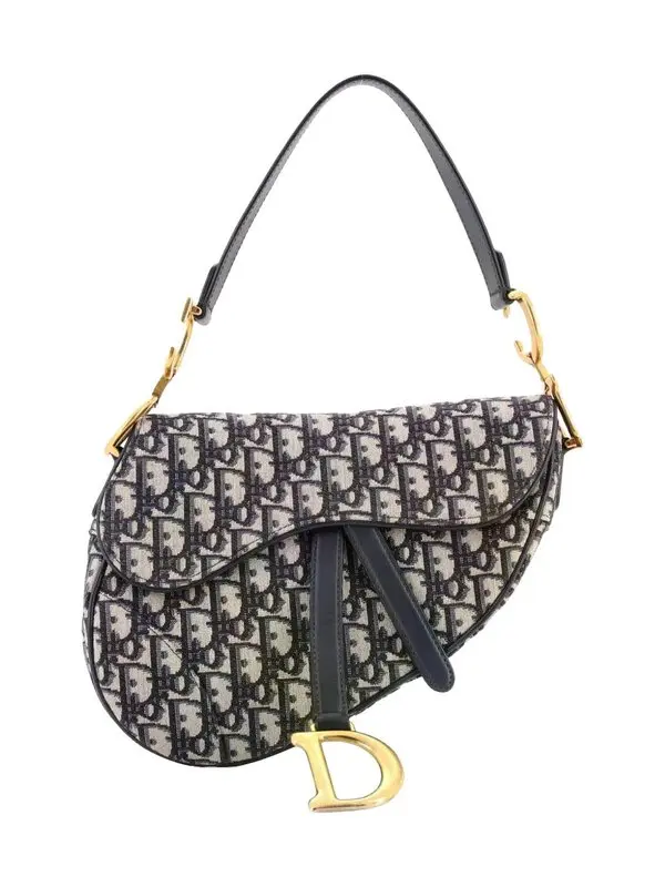 Dior Saddle Handbag Oblique Canvas Medium - Blue