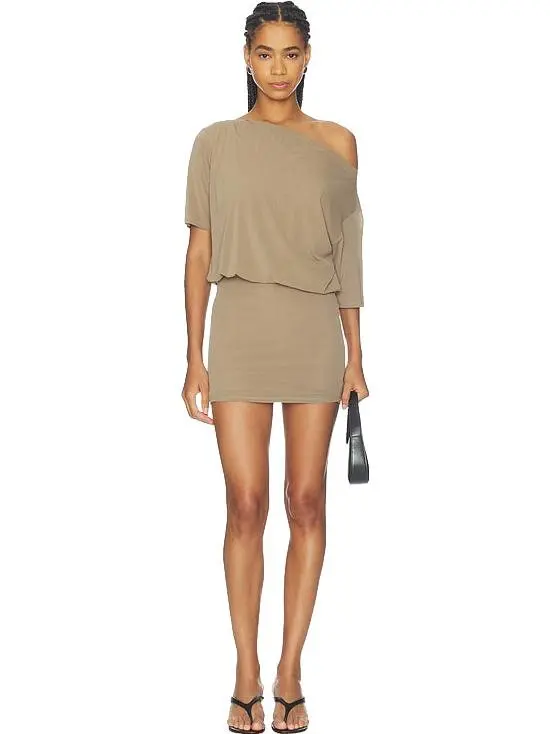 Superdown Olya Mini Dress With One-shoulder Styling - Tan