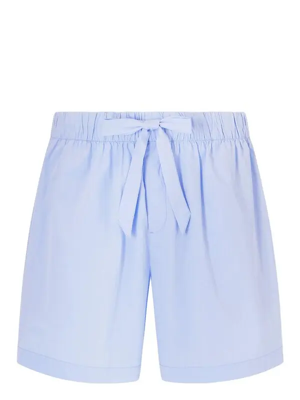 TEKLA Straight-leg Organic Cotton-poplin Shorts - Blue