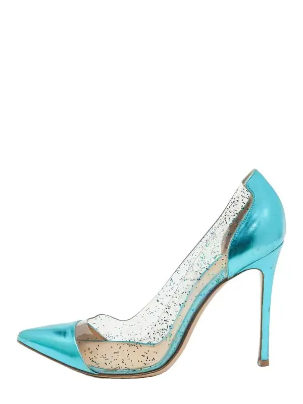 GIANVITO ROSSI Metallic-finish Heeled Pumps - Blue