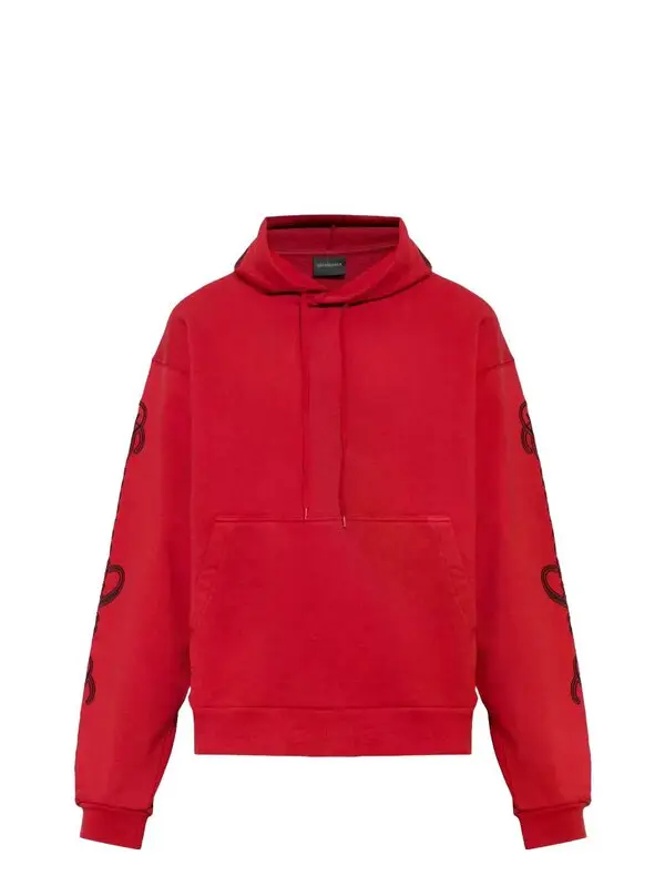 Balenciaga Logo Hooded Sweatshirt - Red