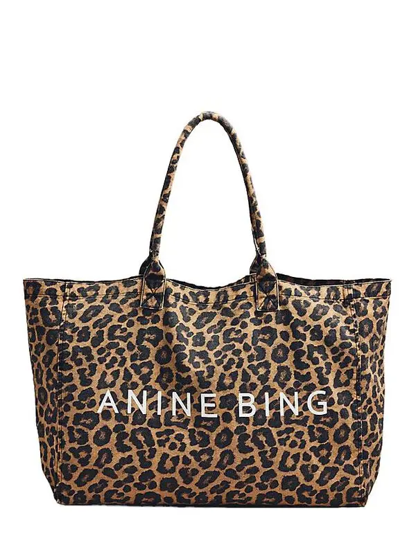 ANINE BING Leo Canvas Tote Bag - Leopard