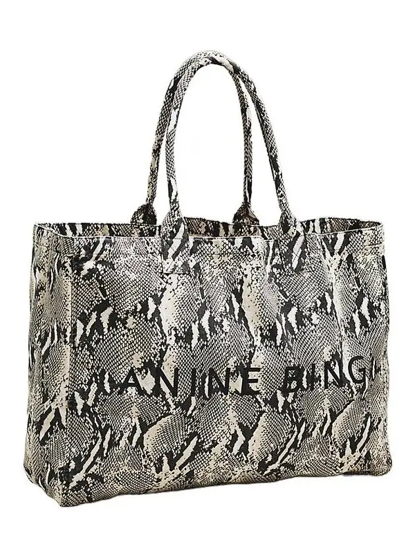 ANINE BING Leo Canvas Tote Bag - Python