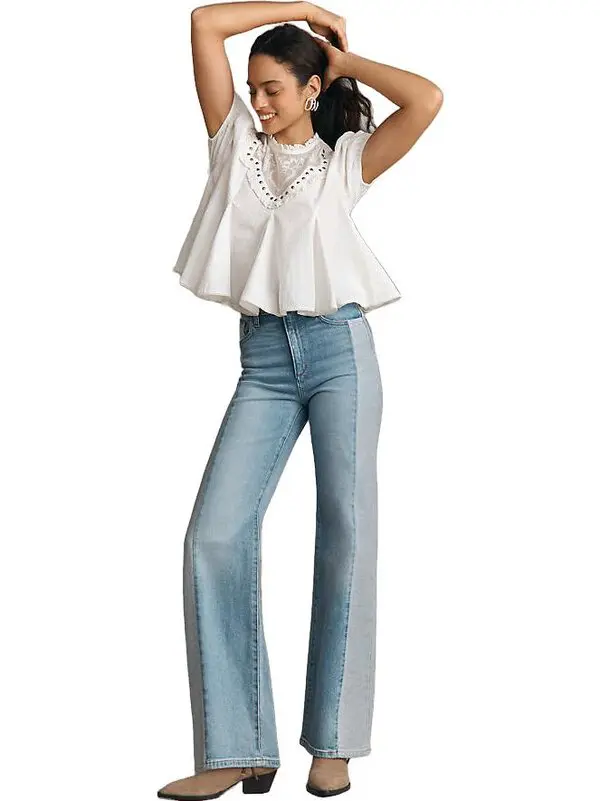 Joe's Jeans The Mia Pieced High-rise Wide-leg Jeans - Patience